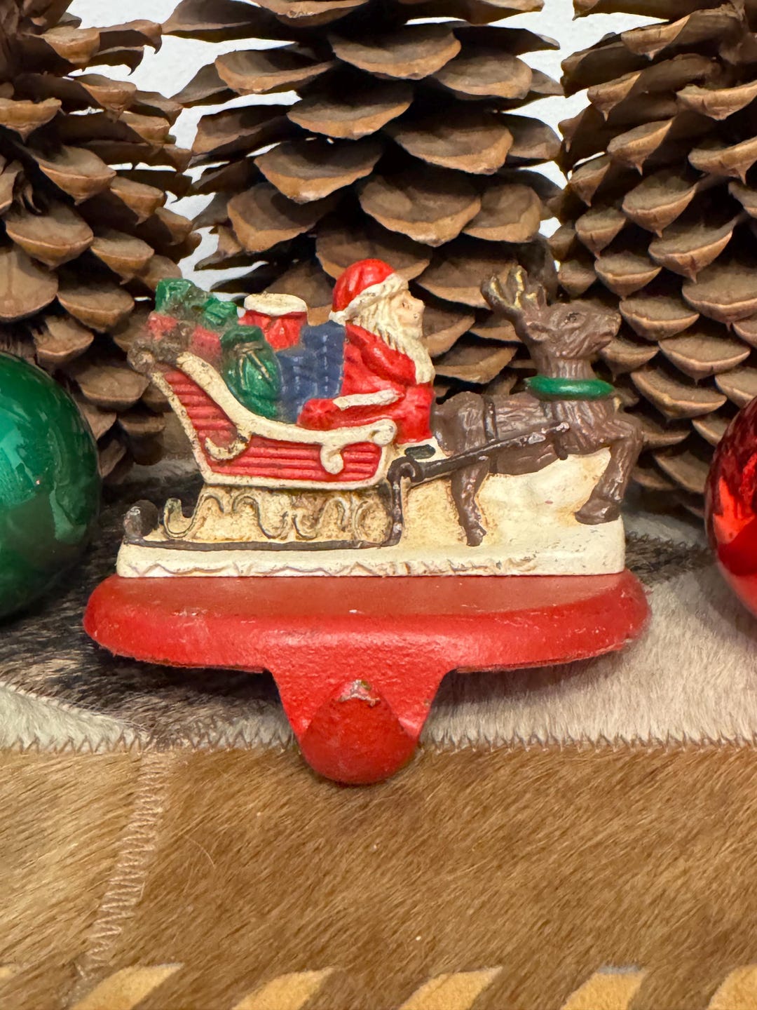 Vintage Cast Iron Stocking Holder, Santa Clause, Santa - Etsy