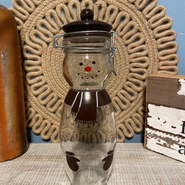 Snowman Jar - Etsy