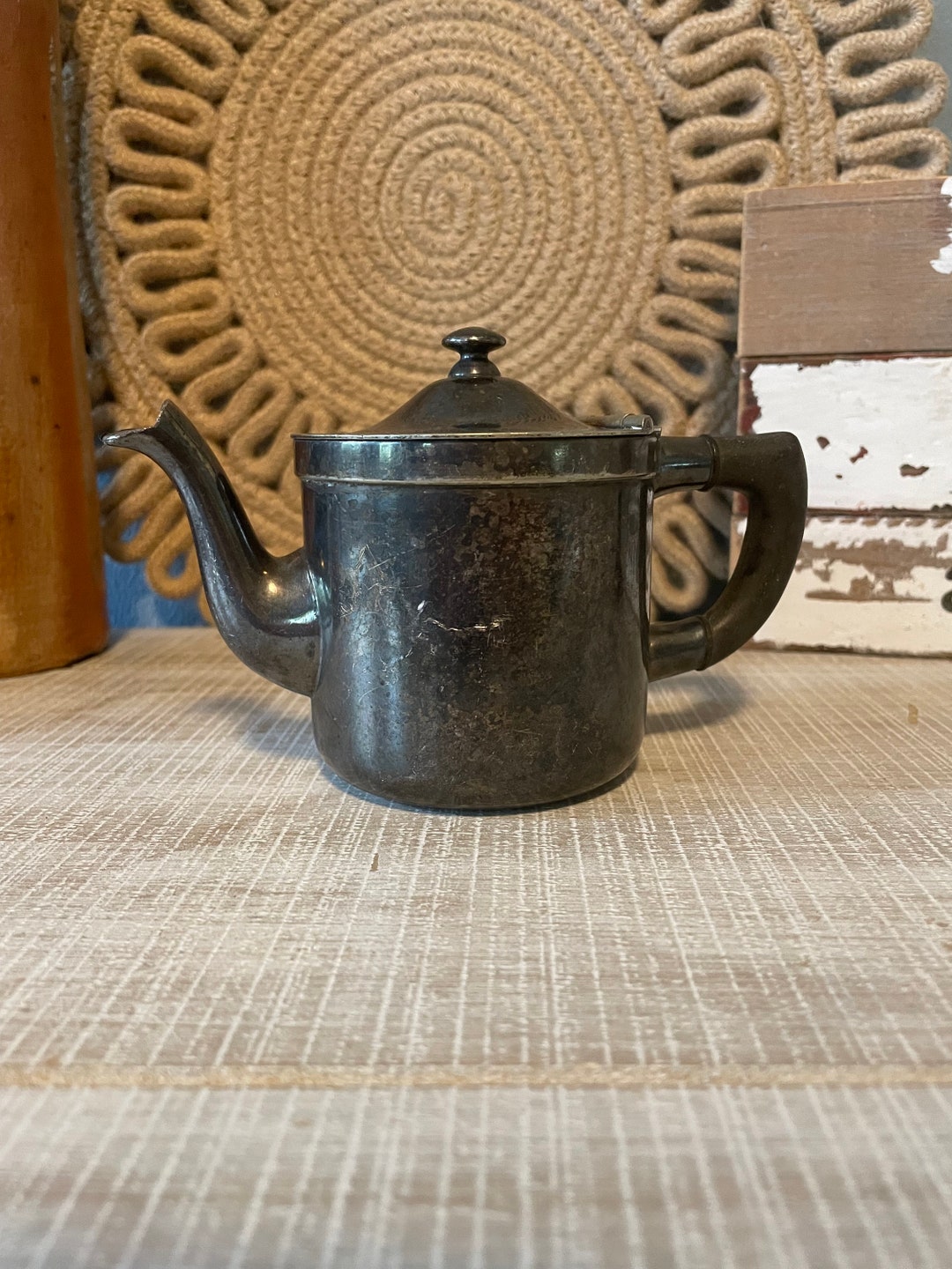 Antique 1 Cup Tea Pot W/hinged Lid by Benedict Indestructo E.P.N.S.B.M ...