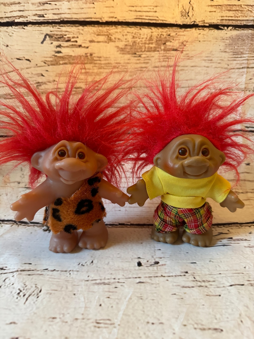 Pair of Vintage Dam Troll Doll Dolls, Dated 1986, 4.5” Tall, Red Hair ...