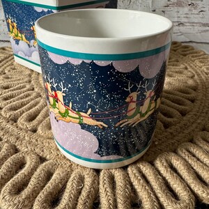 Vintage Santa Claus and Reindeer Coffee Mug Applause, Christmas, Candy ...