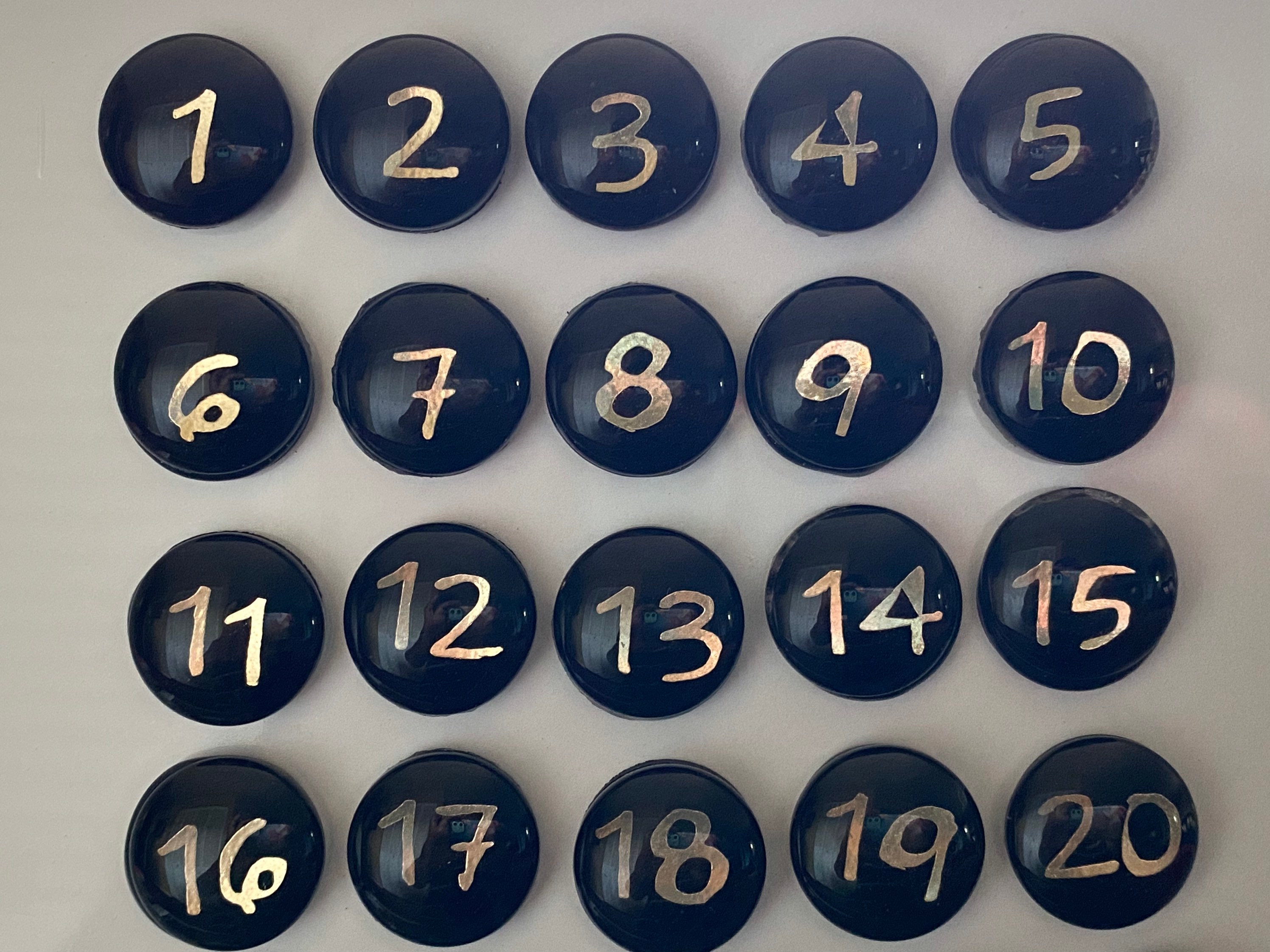 Glass Number Magnets Calendar Magnets Calendar Numbers - Etsy