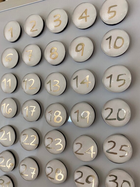 Glass Number Magnets Calendar Magnets Calendar Numbers - Etsy