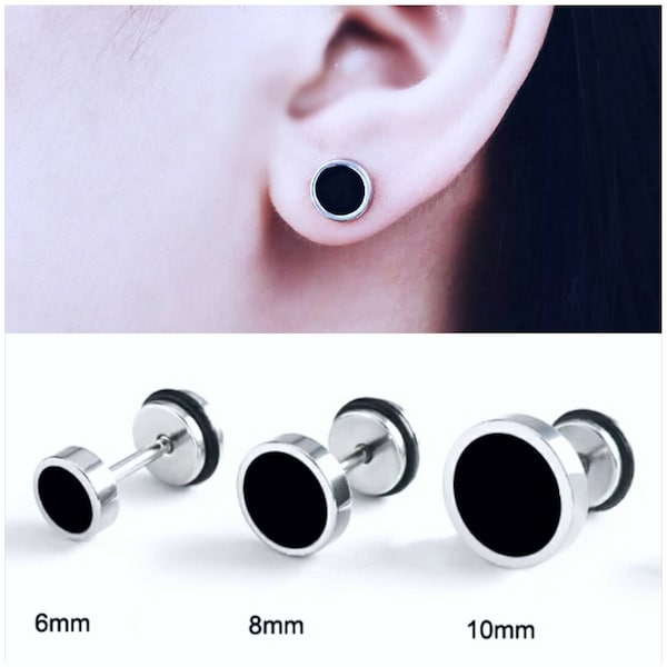 Black Stud Earrings - Etsy