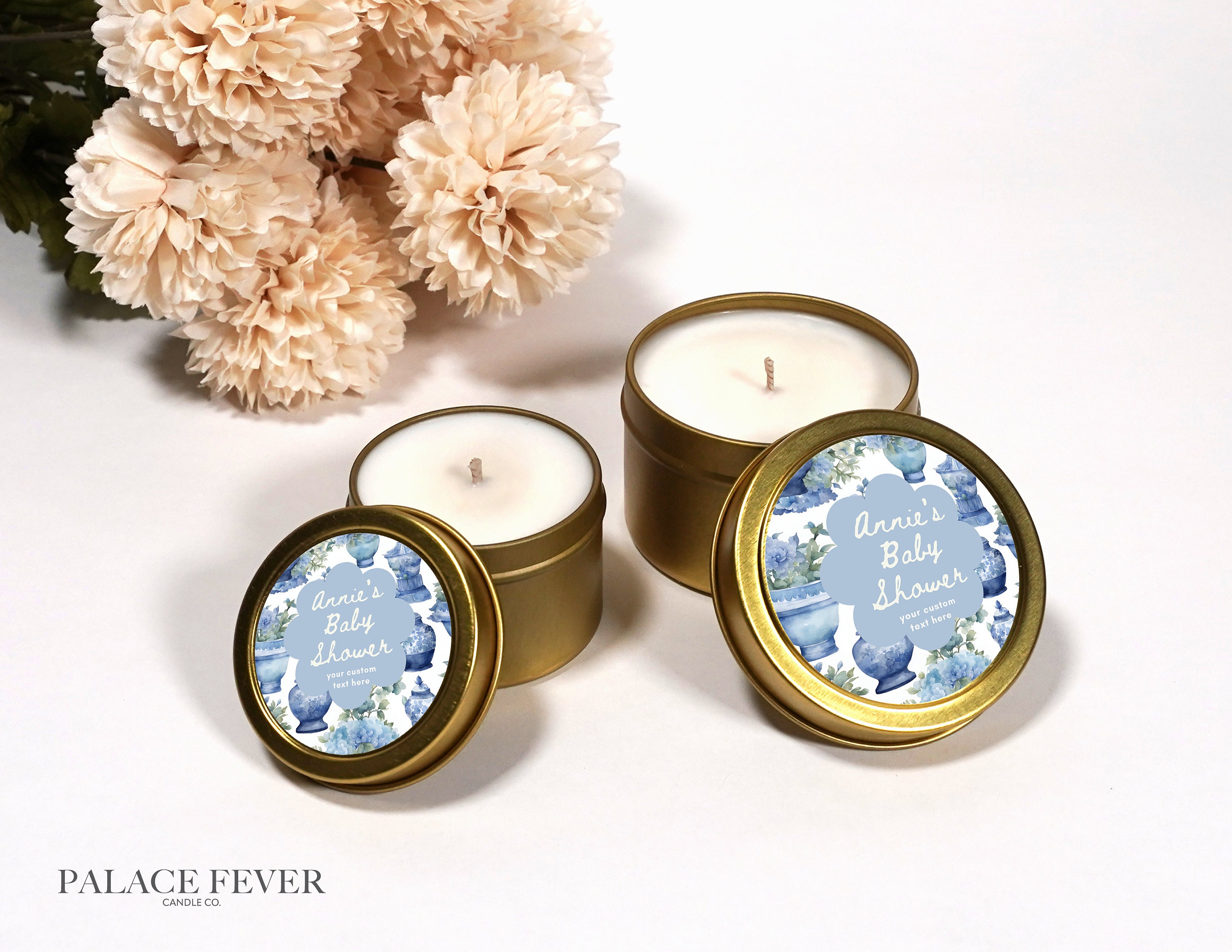 Blue Chinoiserie Baby Shower Favors: Soy Wax Candle Bulk - Etsy
