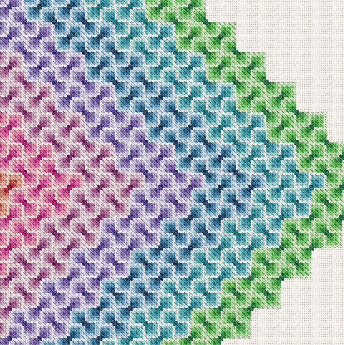 Giant Diamond Rainbow Colours Cross Stitch Sampler PDF Pattern Digital ...