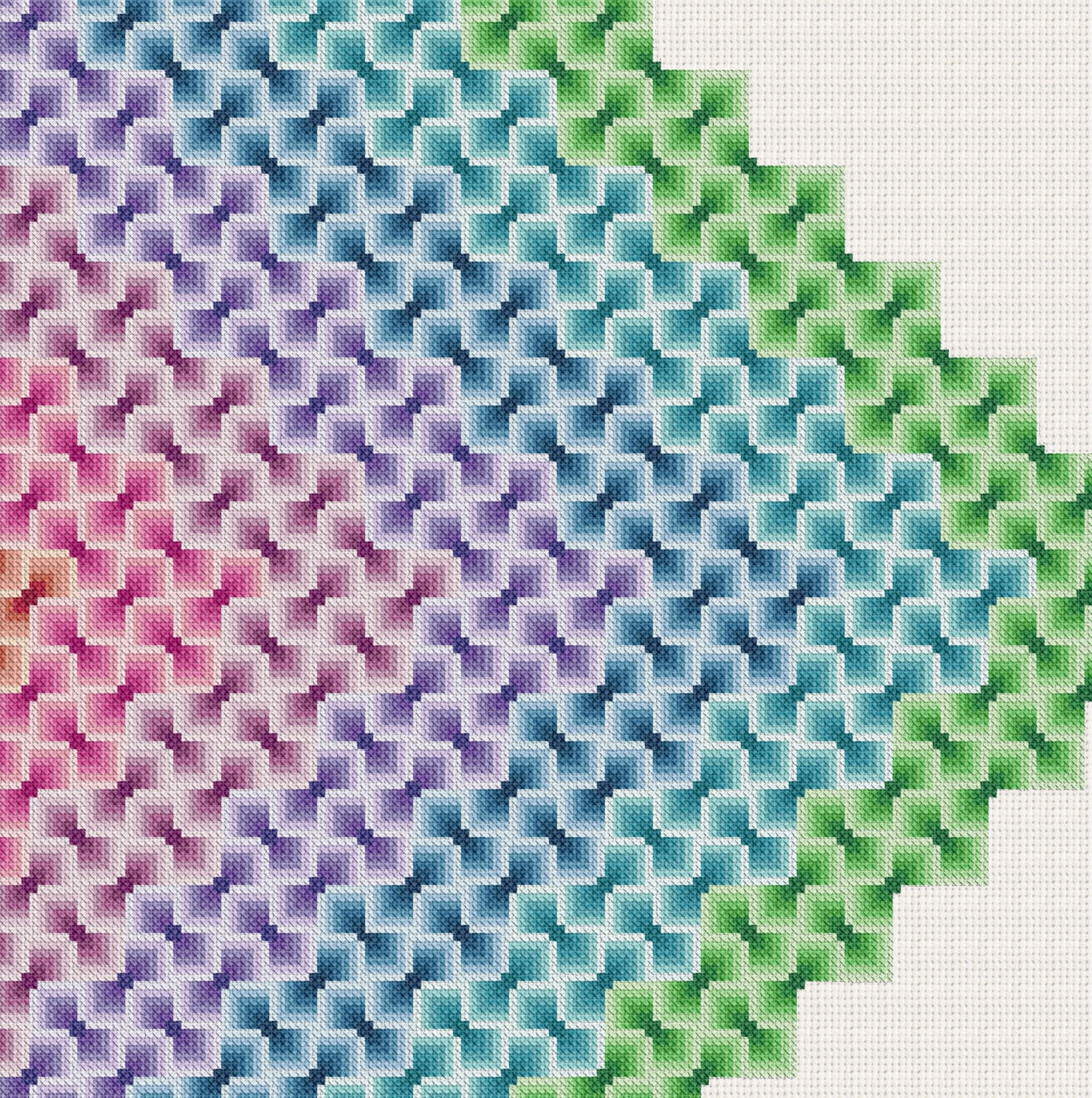 Giant Diamond Rainbow Colours Cross Stitch Sampler PDF Pattern Digital ...