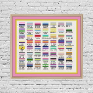 Gender Pride Flag Cross Stitch Pattern PDF - Etsy