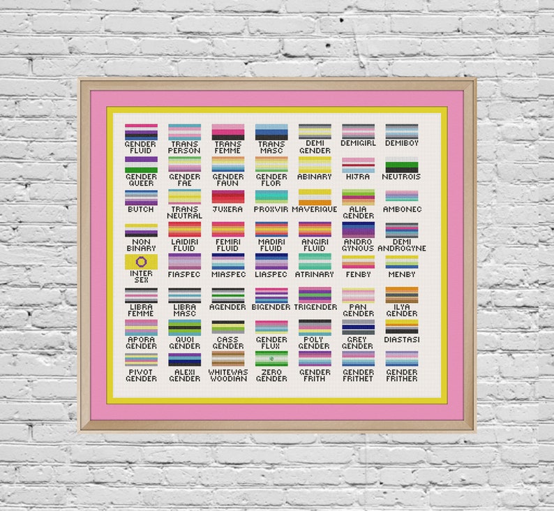 Gender Pride Flag Cross Stitch Pattern PDF - Etsy