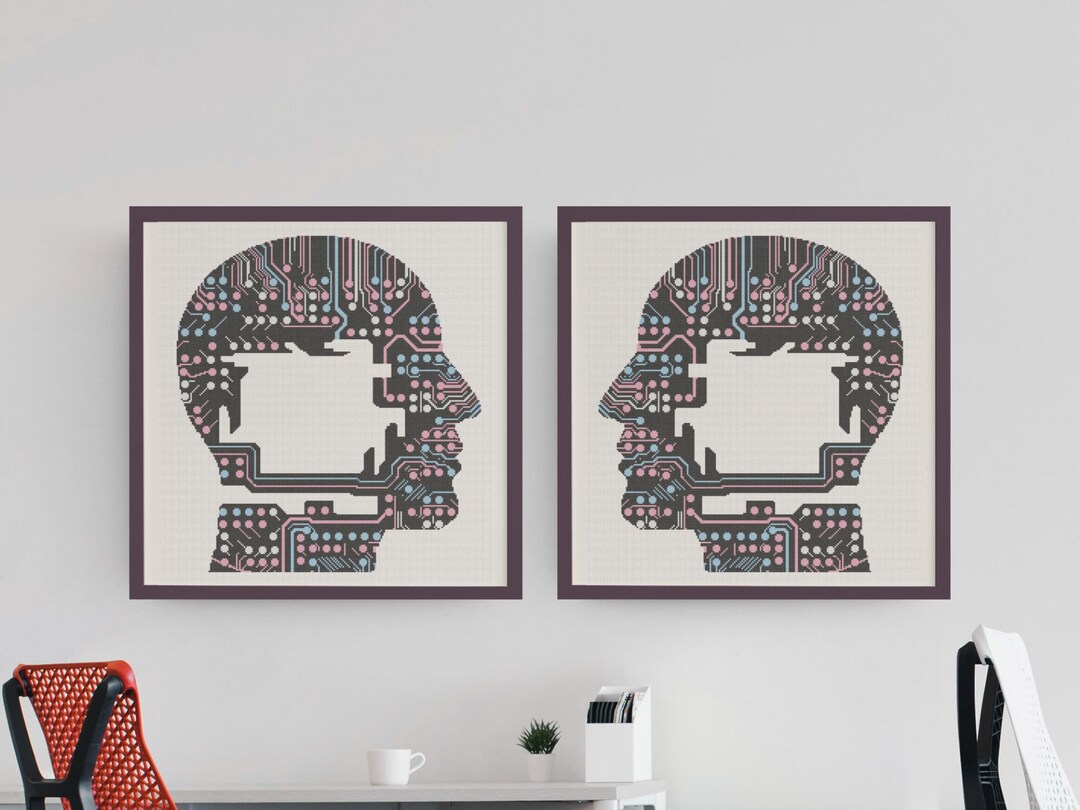 Circuit Head Nonbinary Enby Pride Flag Queer Subversive Modern Cross ...