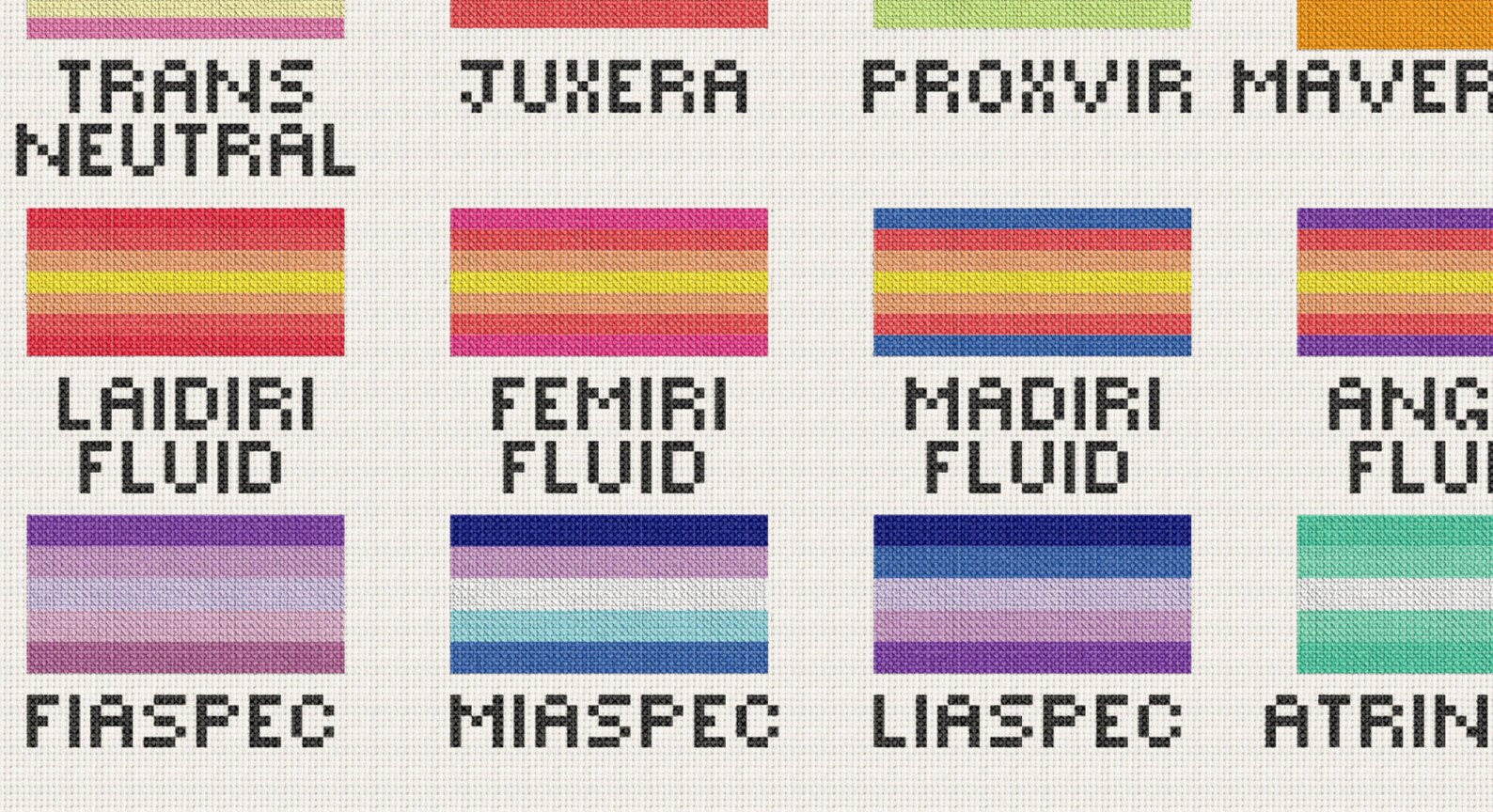 Gender Pride Flag Cross Stitch Pattern PDF - Etsy
