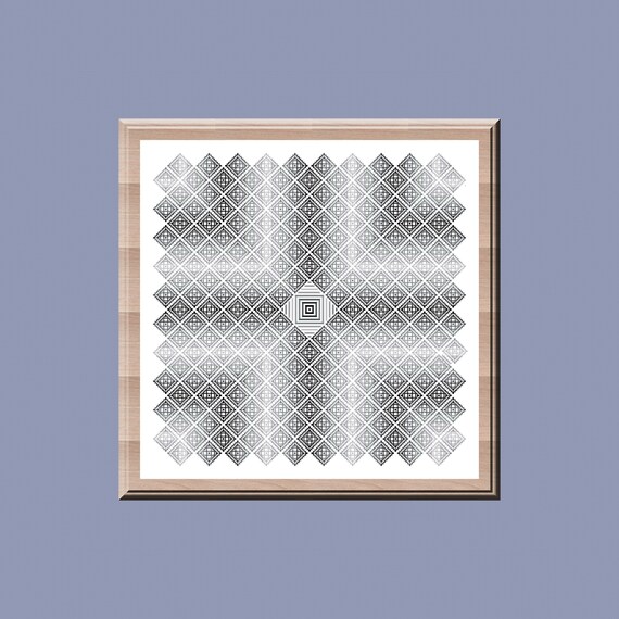 Gradient Tiles Large Grey Cross Stitch Pattern Geometric - Etsy