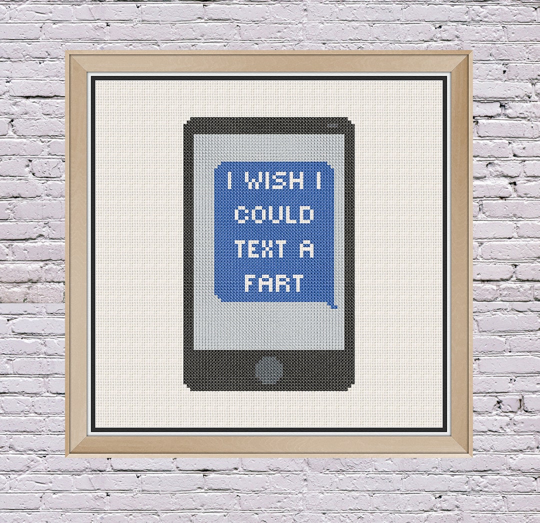 Text a Fart Snarky Subversive Simple Cross Stitch Pattern PDF - Etsy