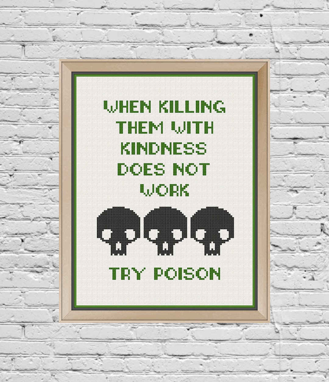 Killing With Kindness Subversive Skull Poison Cross Stitch Pattern PDF ...