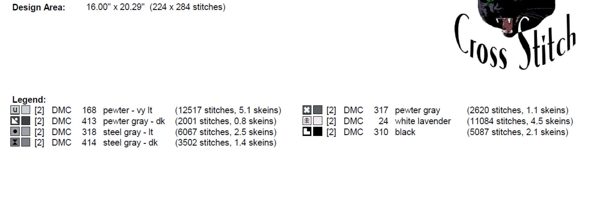 Wildlife Bobcat Greyscale Cross Stitch Pattern Modern PDF Digital ...
