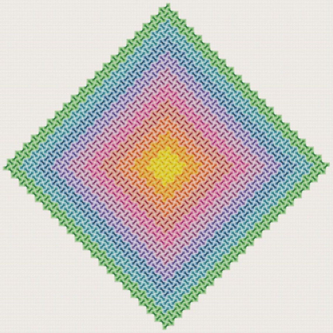Giant Diamond Rainbow Colours Cross Stitch Sampler PDF Pattern Digital ...