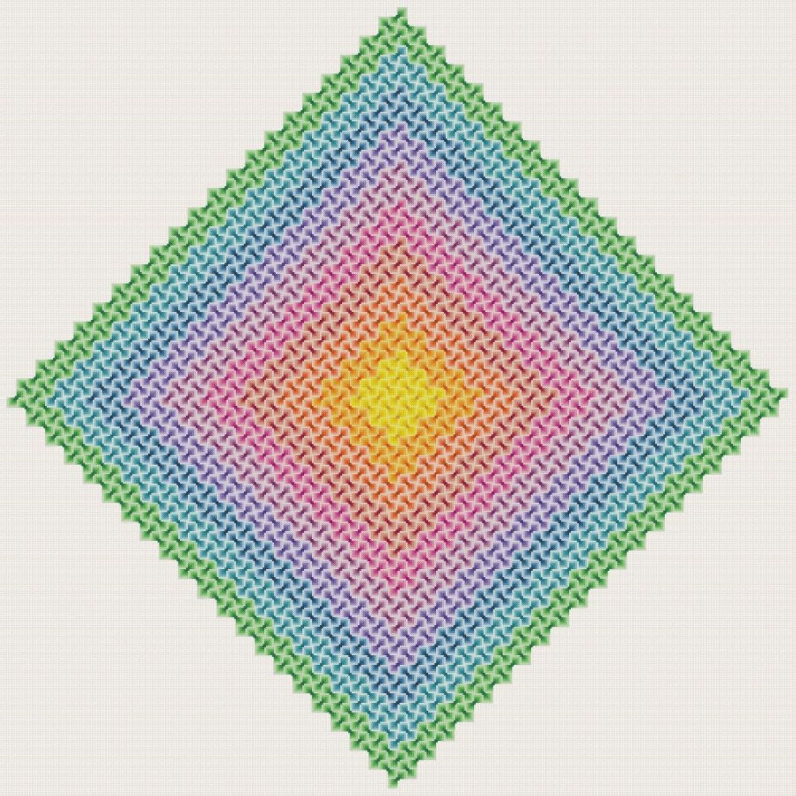 Giant Diamond Rainbow Colours Cross Stitch Sampler PDF Pattern Digital ...