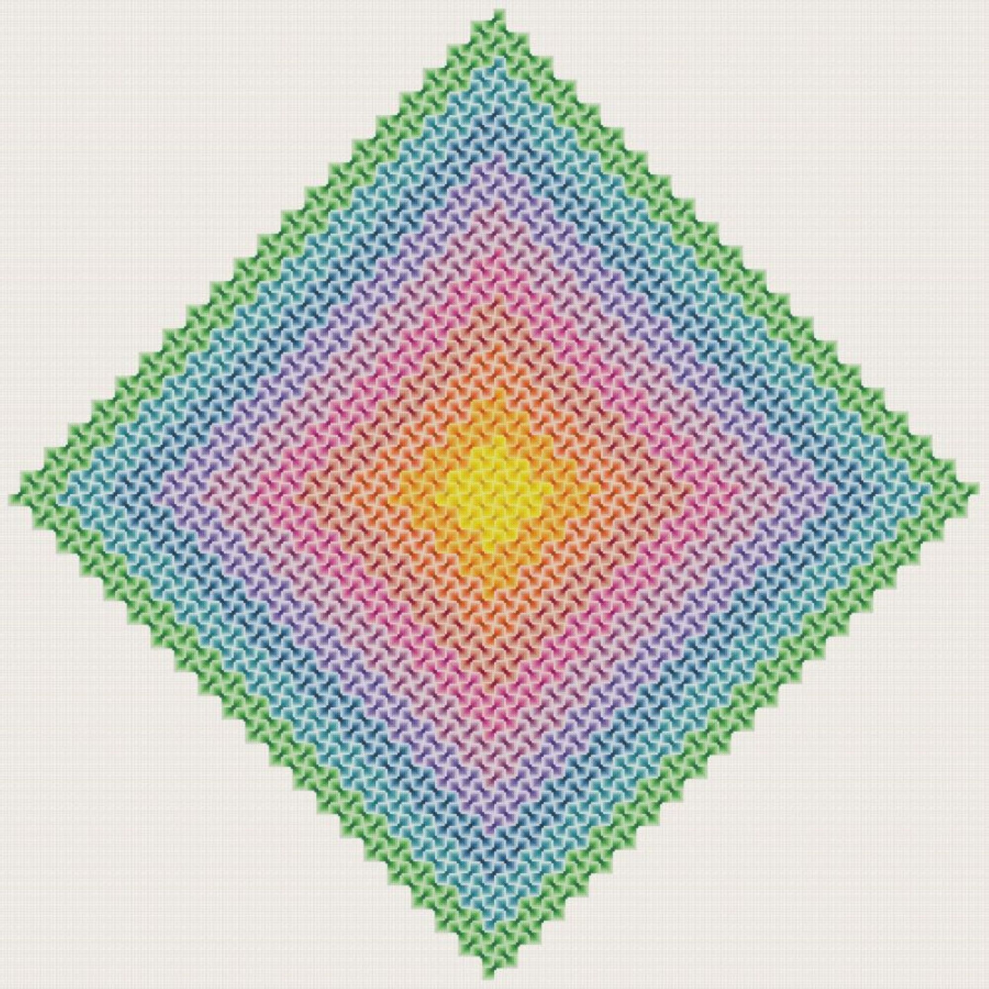Giant Diamond Rainbow Colours Cross Stitch Sampler PDF Pattern Digital ...