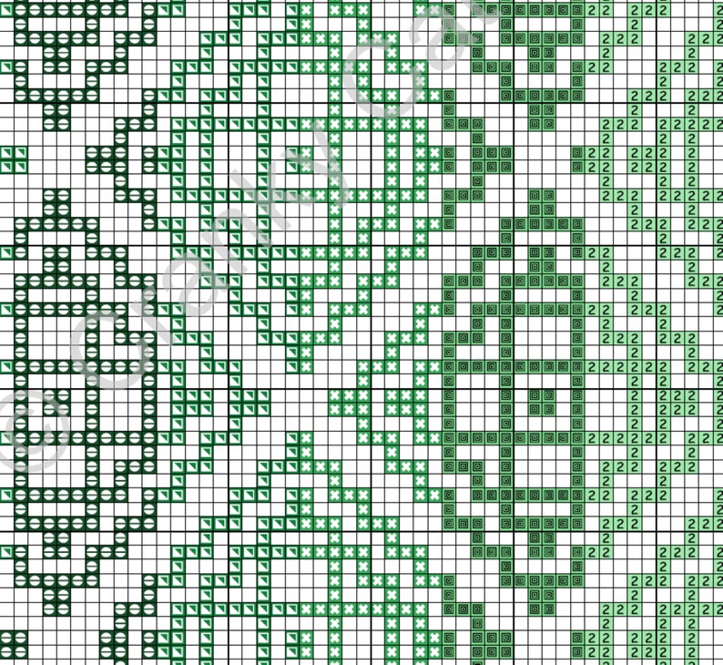 Large Gradient Tiles Green Cross Stitch Geometric Sampler Pattern PDF ...