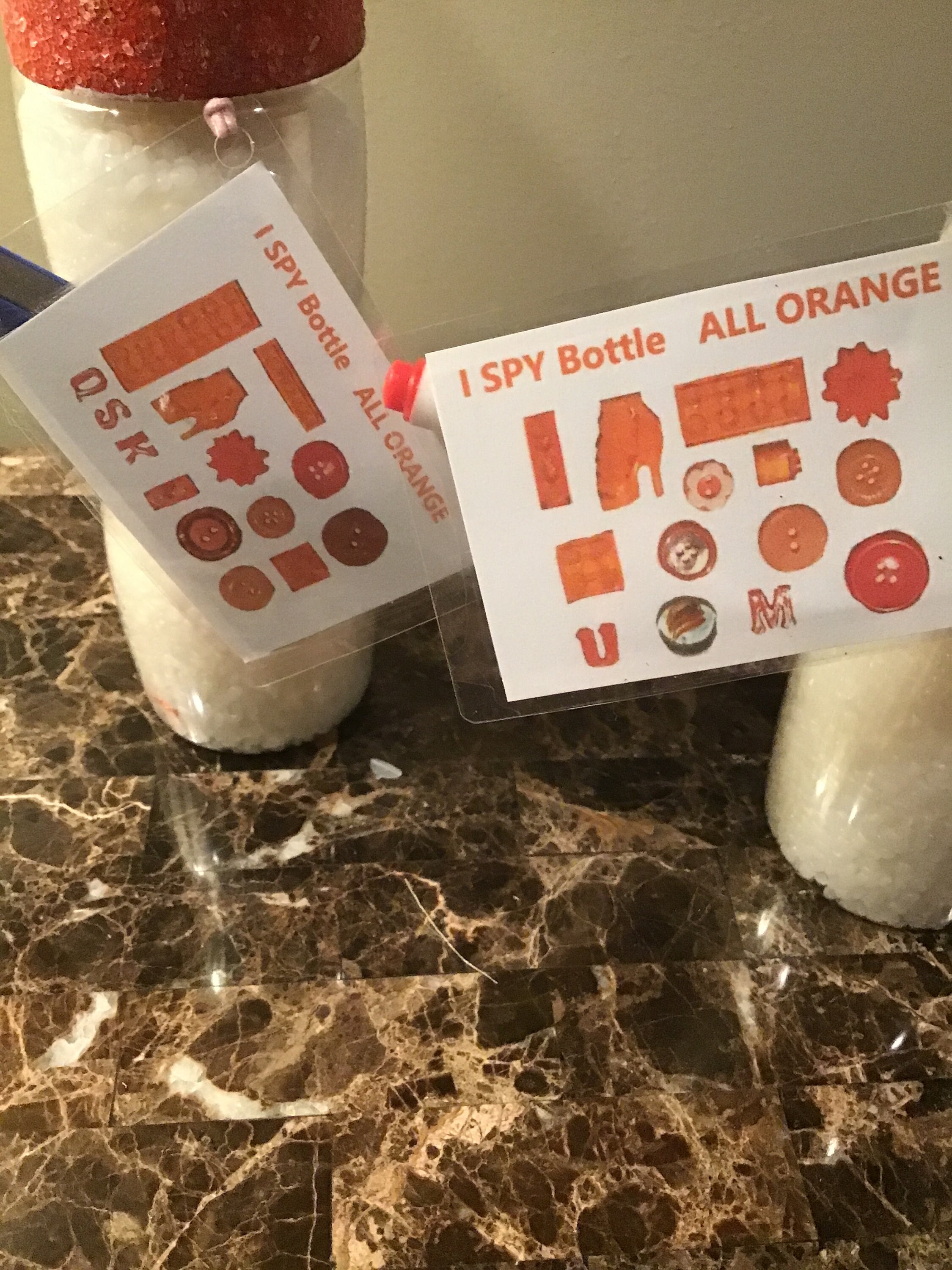 I-SPY Bottle Game With Orange Top—educational Toy, I-spy Game, Car-trip ...