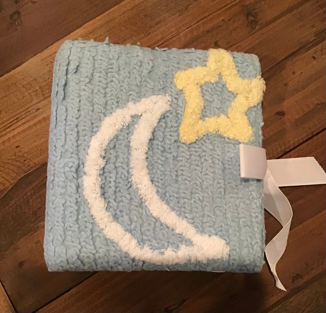 Chenille Fabric Small Photo Album “moon & Star” - Etsy