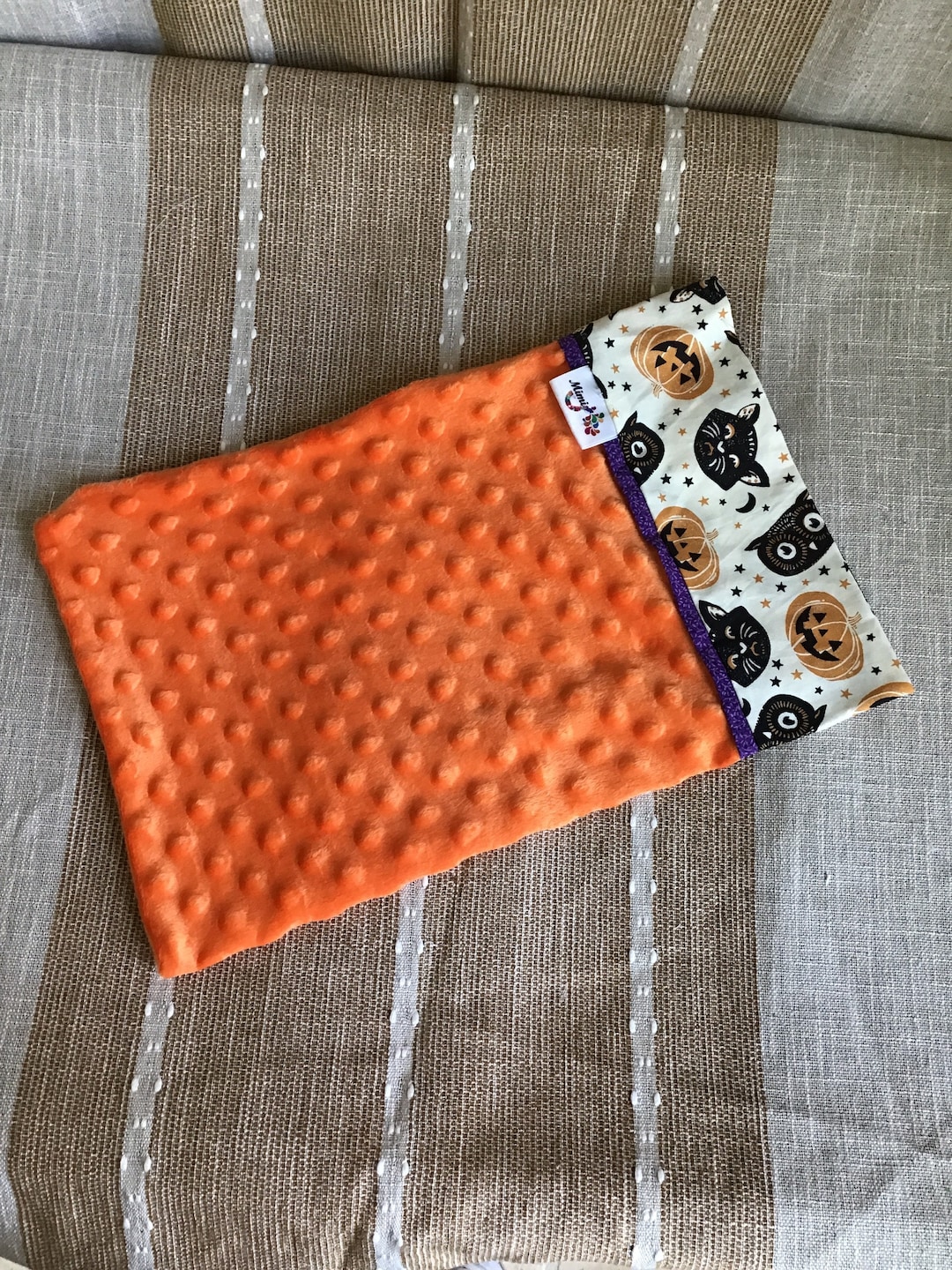 Orange Bubble Minky Fabric Pillowcase—halloween Characters (travel Size ...