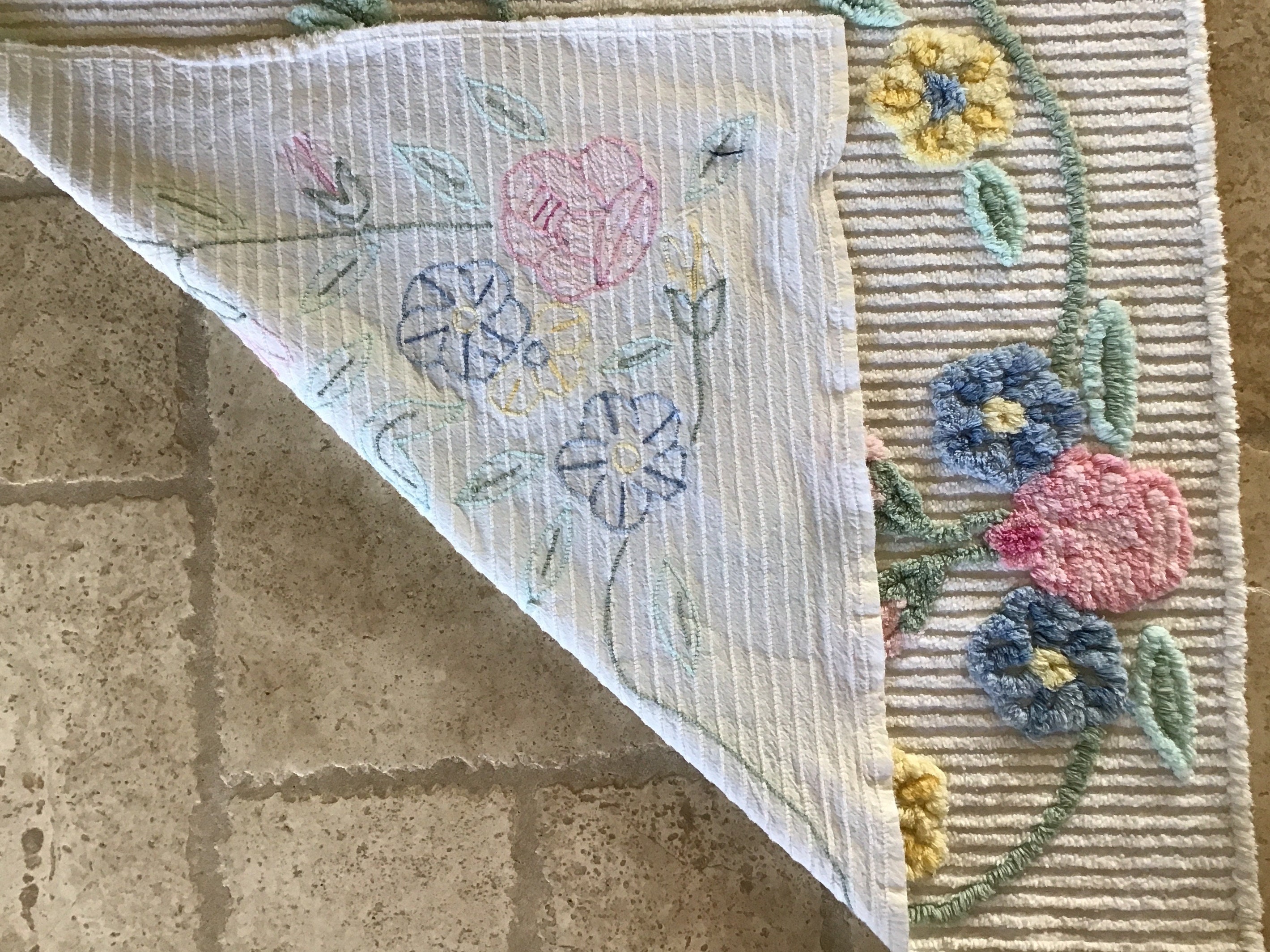 Blue Moon Original Vintage Chenille flower Vines Baby Blanket - Etsy