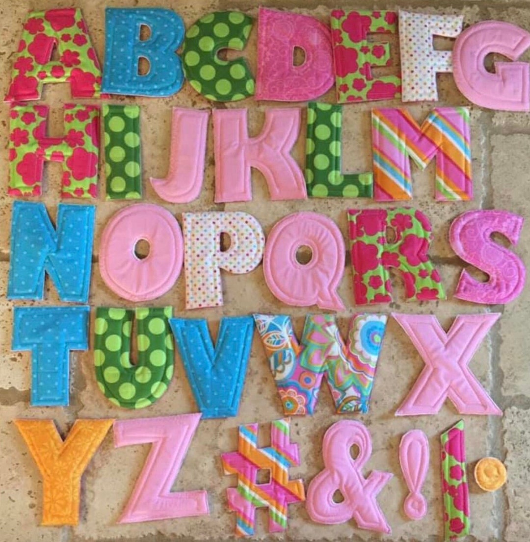 Individual Fabric Alphabet Letters and Symbols (39 Piece Set) Cloth Toy ...