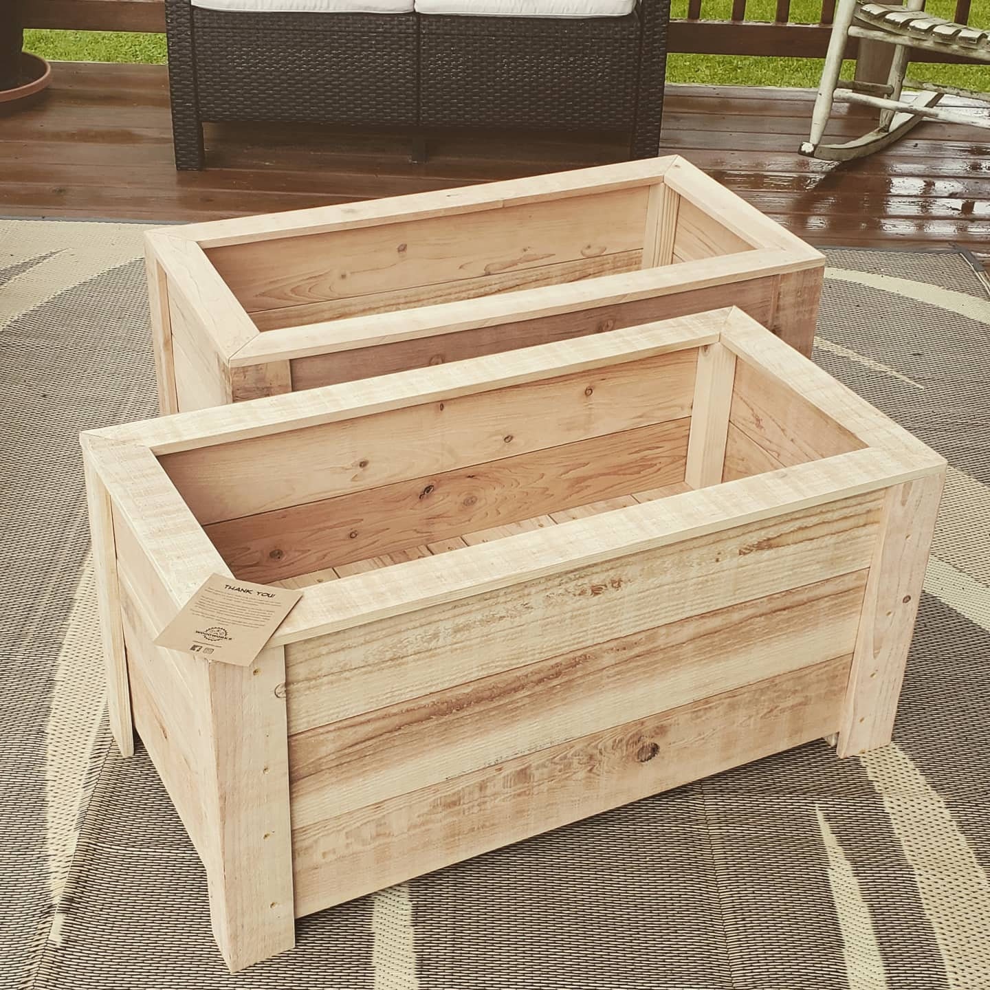 Handmade Rectangular Cedar Wood Planter - Etsy