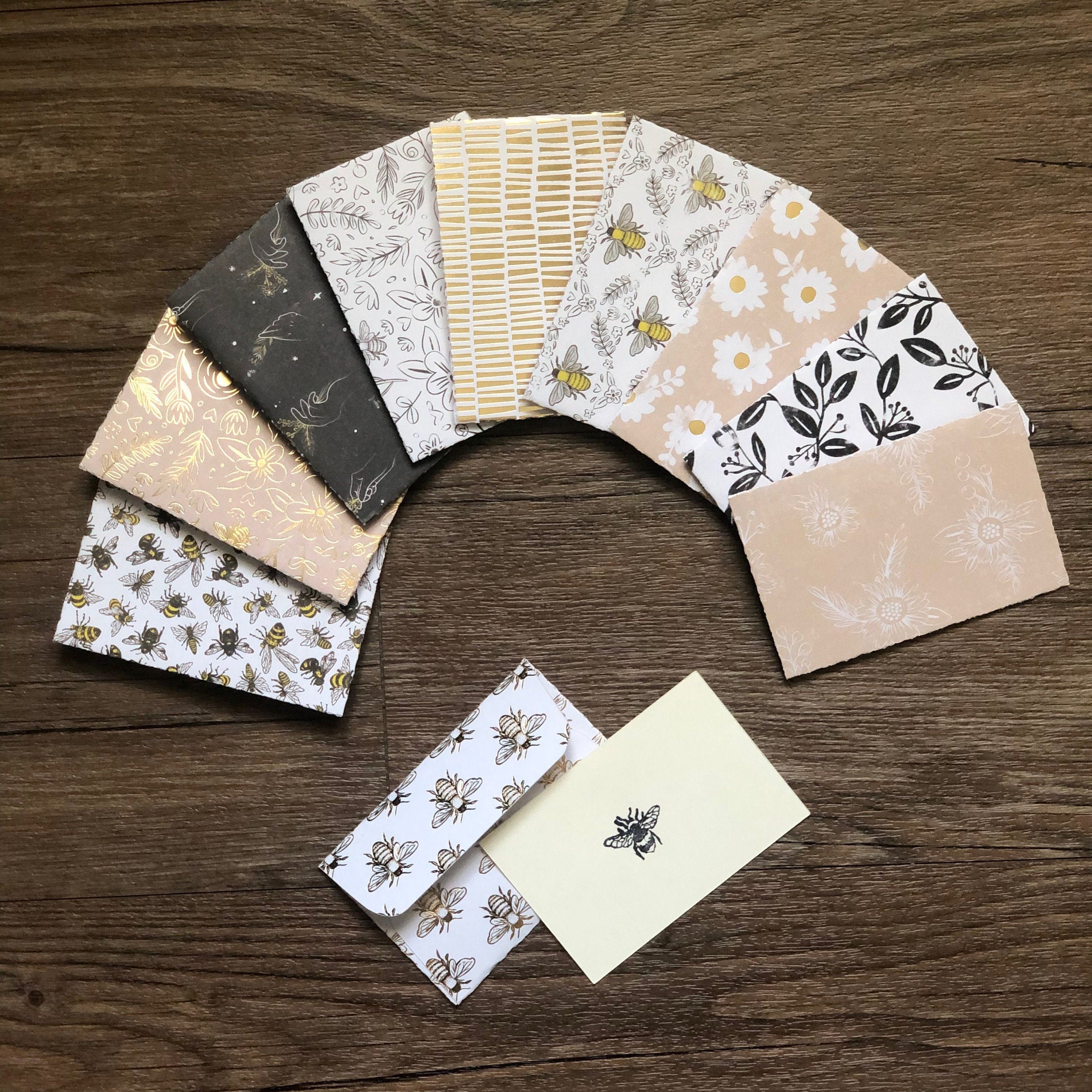 Mini Blank Cards (set of 10), Note Cards for Mini Envelopes, 2-1/2" X 3 ...