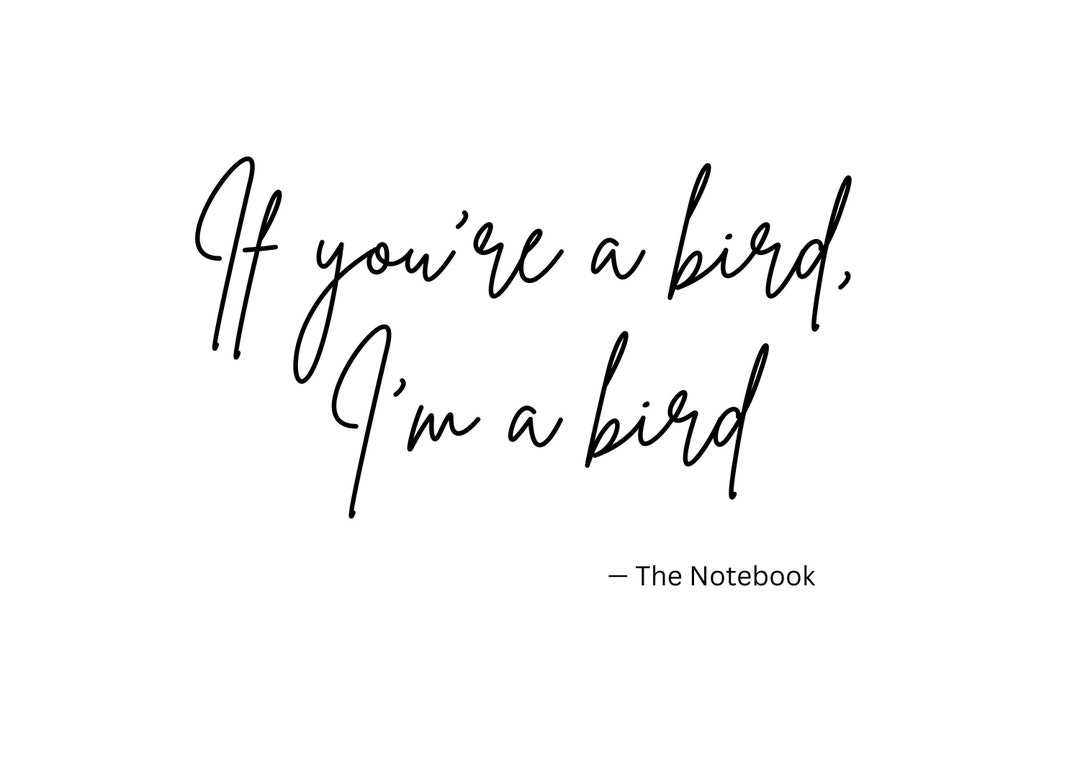 If Youre a Bird Im a Bird, the Notebook, Printable, Digital Download ...