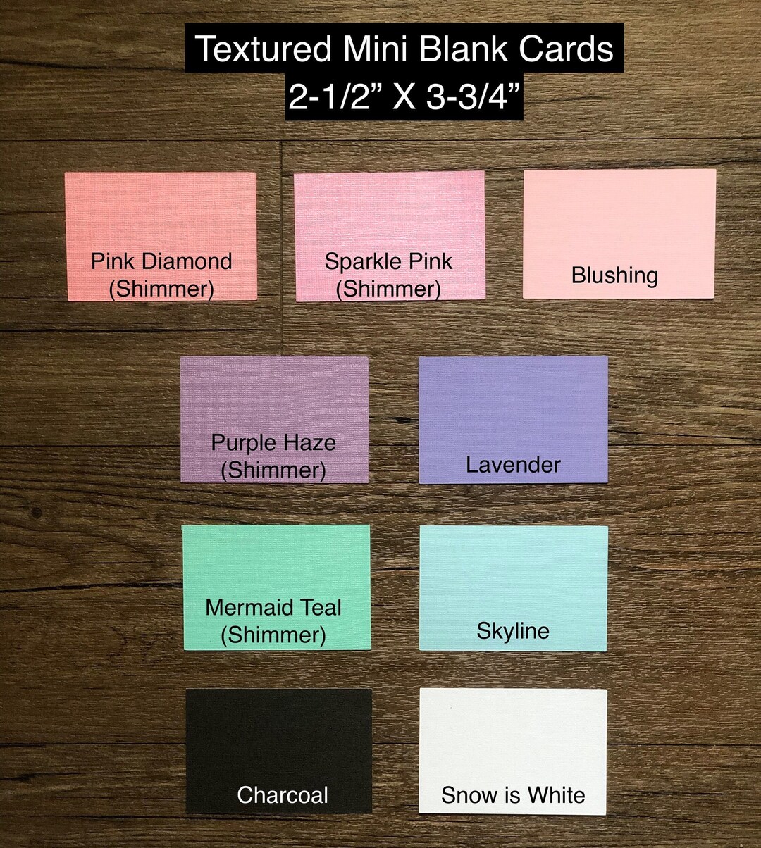 Mini Blank Cards Textured (set of 10), Note Cards for Mini Envelopes, 2 ...