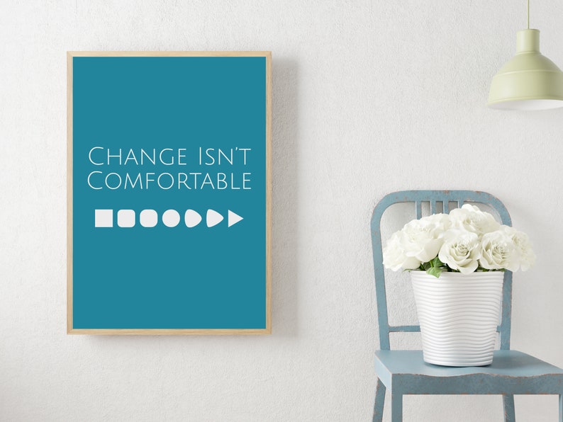 Change Isn't Comfortable Digital Art Inspirational Wall Art Decor ...