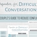 Difficult Conversations Worksheet Couple's Guide to Reduce Conflict ...