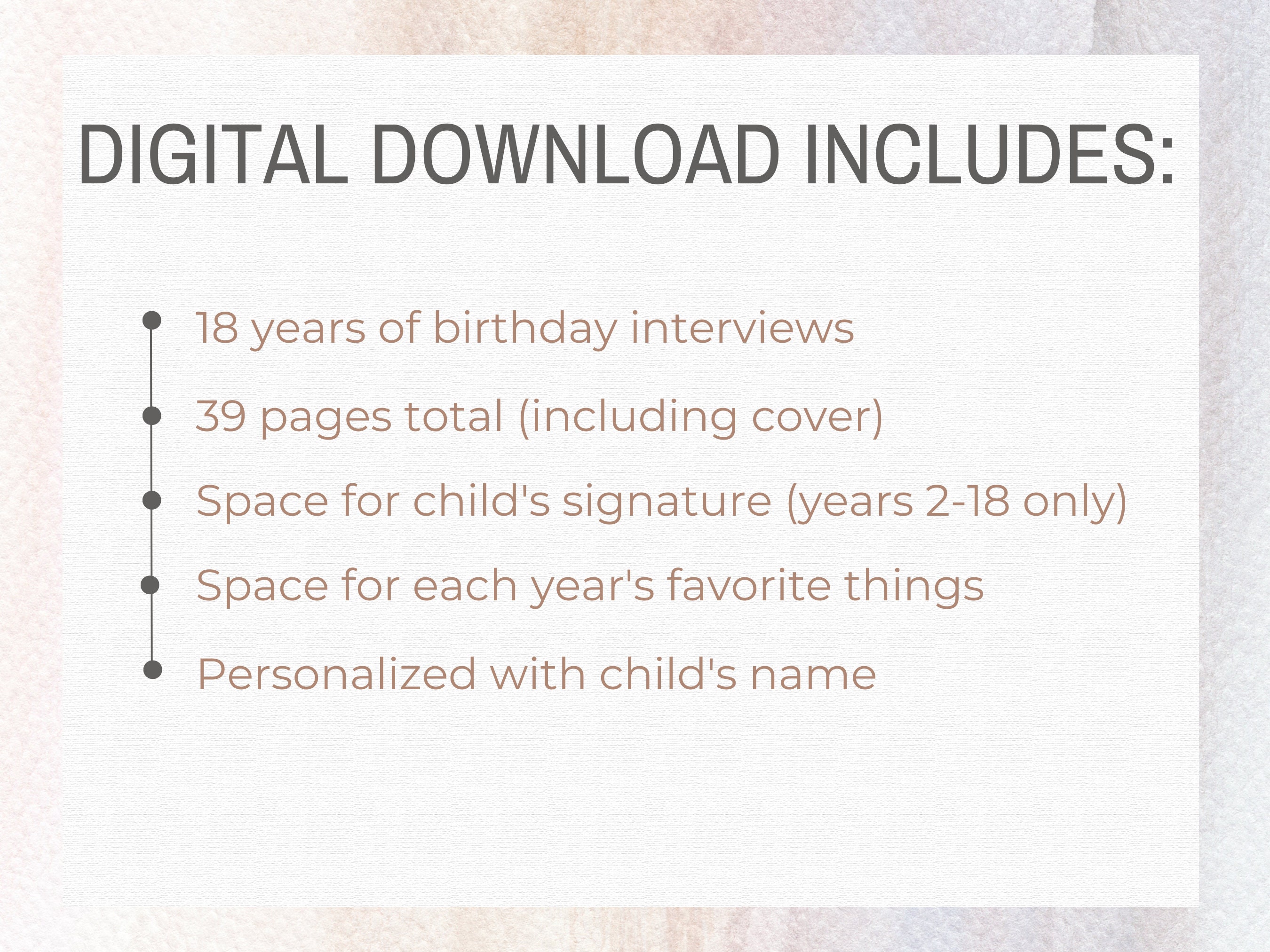 Children's Yearly Interview Book | Birthday Interview Book | Childhood ...