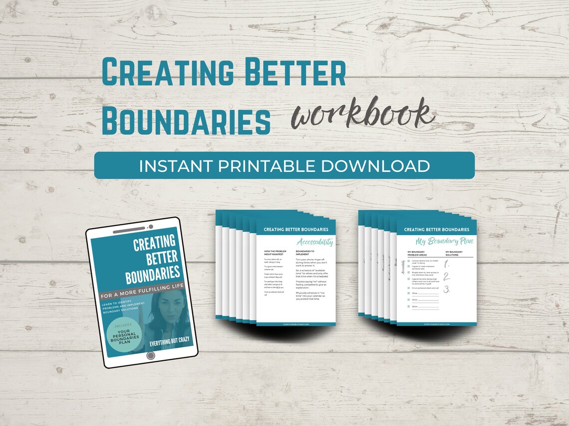 Creating Better Boundaries Workbook Self-help Workbook - Etsy