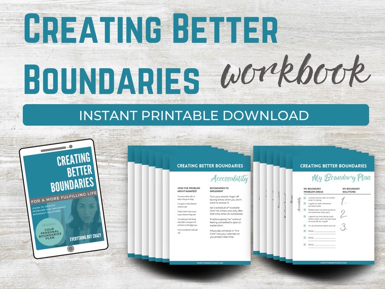 Creating Better Boundaries Workbook Self-help Workbook Personal Growth ...