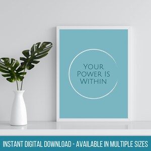 Your Power is Within Digital Art Print | Empowering Message Decor - Etsy