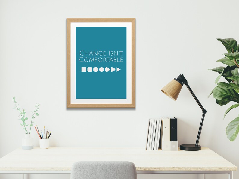 Change Isn't Comfortable Digital Art Inspirational Wall Art Decor ...