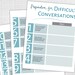 Difficult Conversations Worksheet Couple's Guide to Reduce Conflict ...