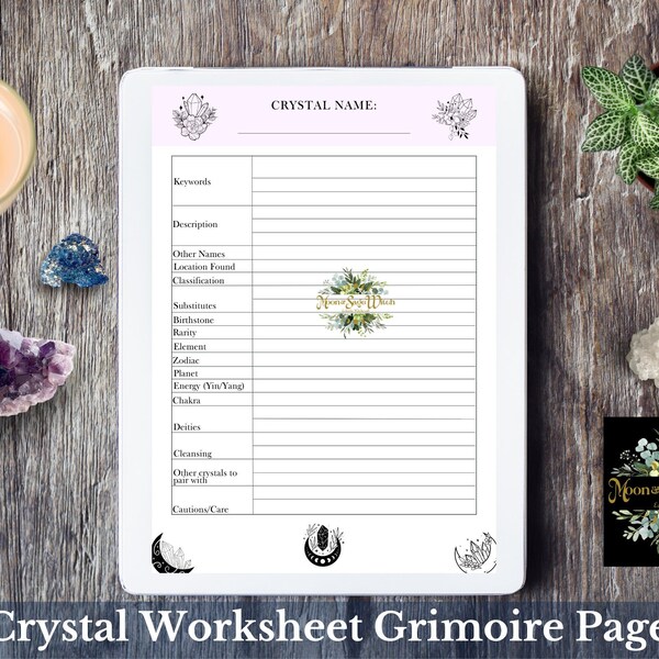 Herb Worksheet for Book of Shadows or Grimoire, Herb Template, Wiccan ...