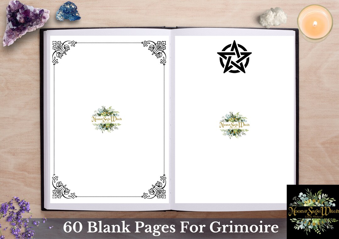 60 Book of Shadows Printable Pages, Grimoire Pages, Witchy, Vintage ...