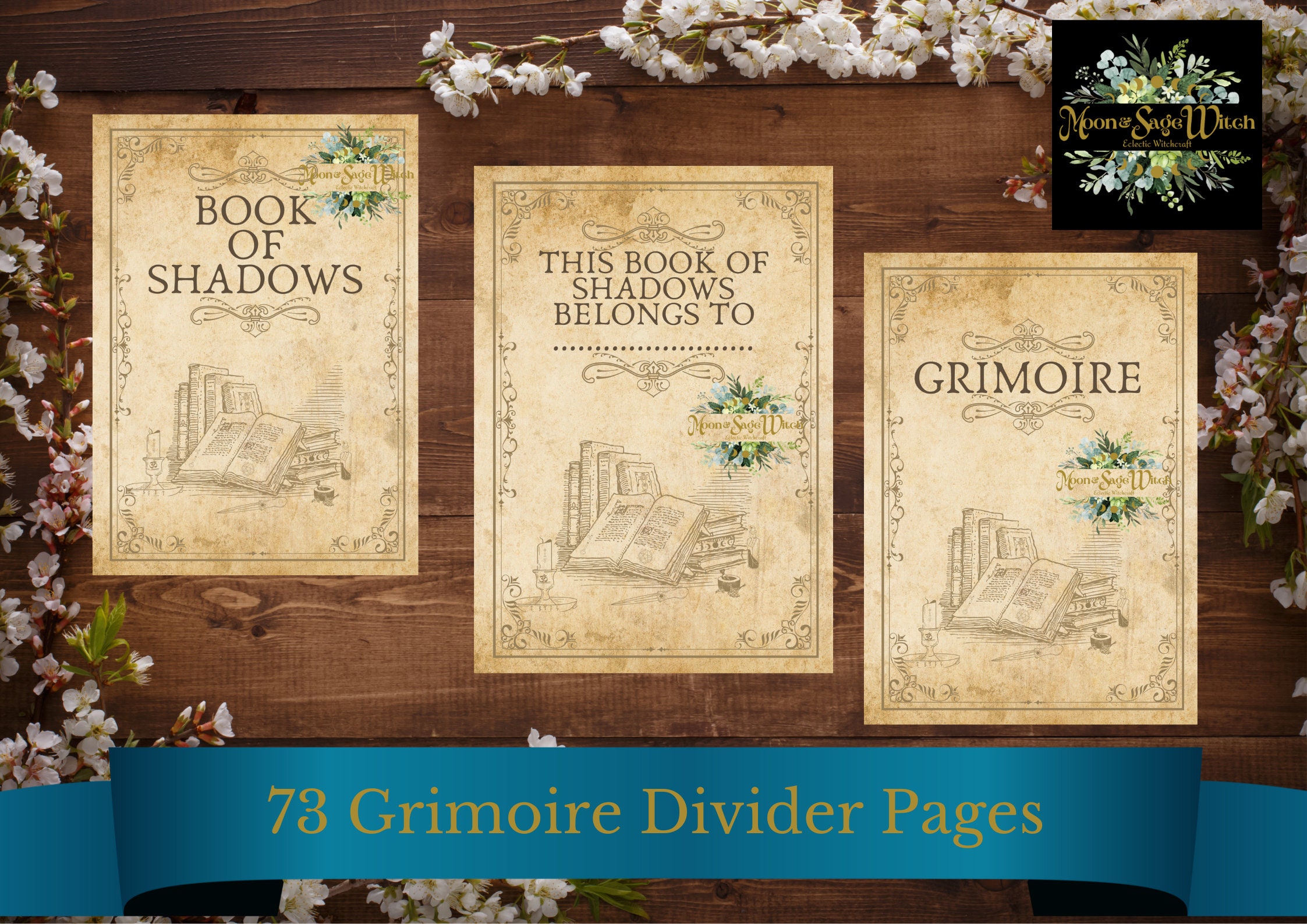 73 Book of Shadows Divider Pages Book of Shadows Title Pages - Etsy