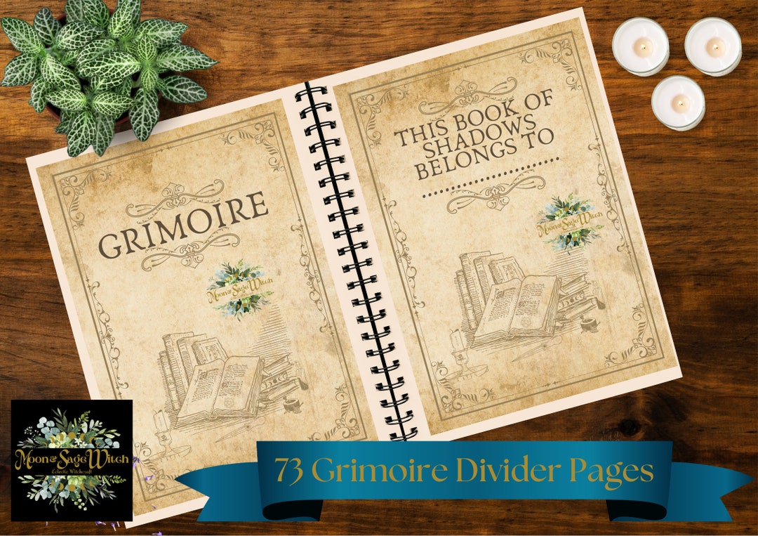 73 Book of Shadows Divider Pages, Book of Shadows Title Pages, Grimoire ...