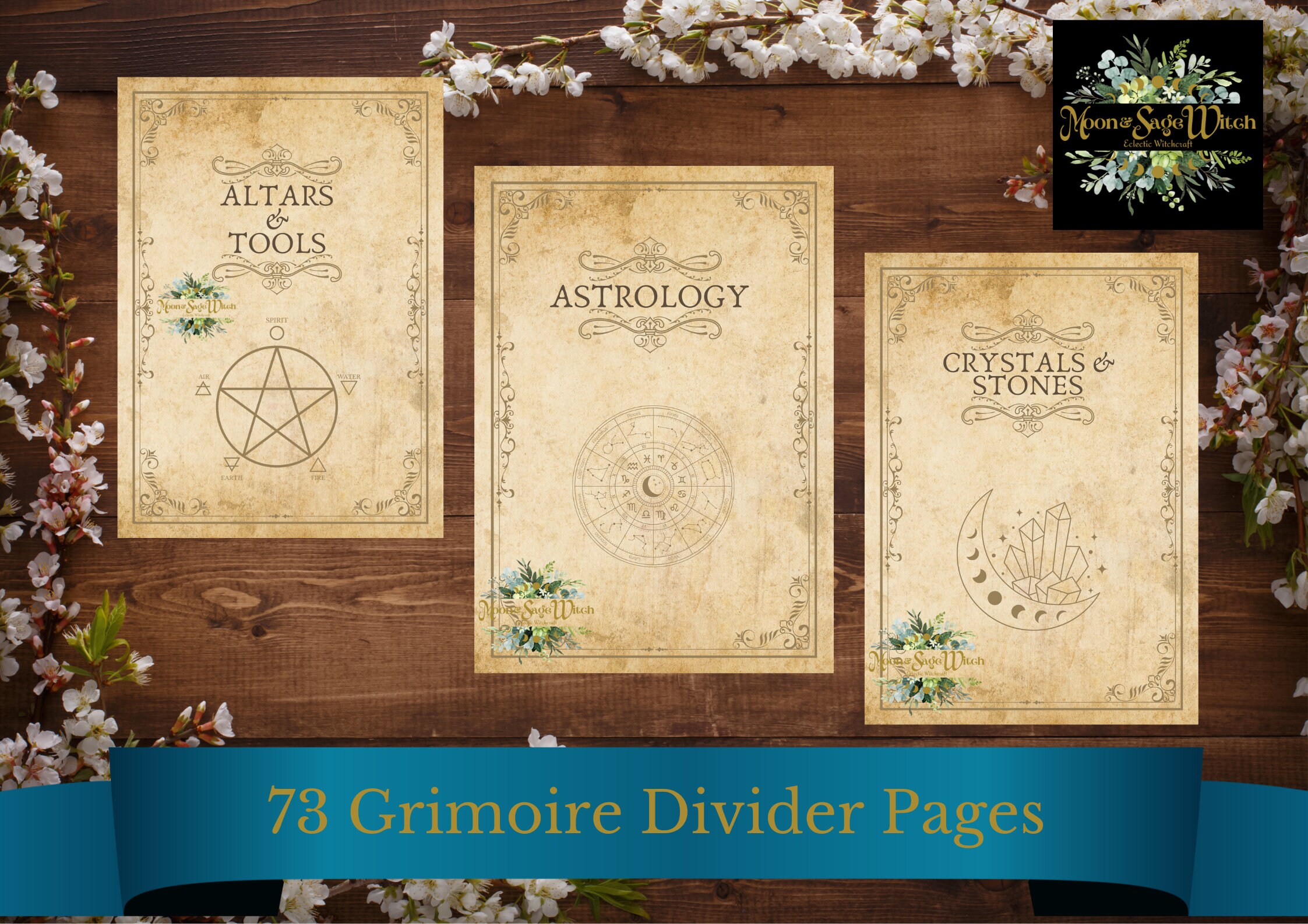 73 Book of Shadows Divider Pages Book of Shadows Title Pages - Etsy