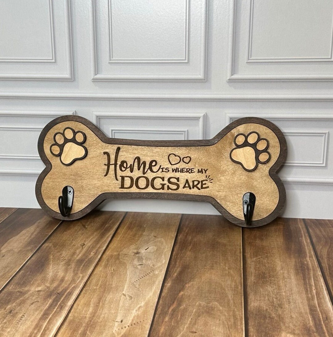 Dog Bone Leash Holder for Two - Etsy