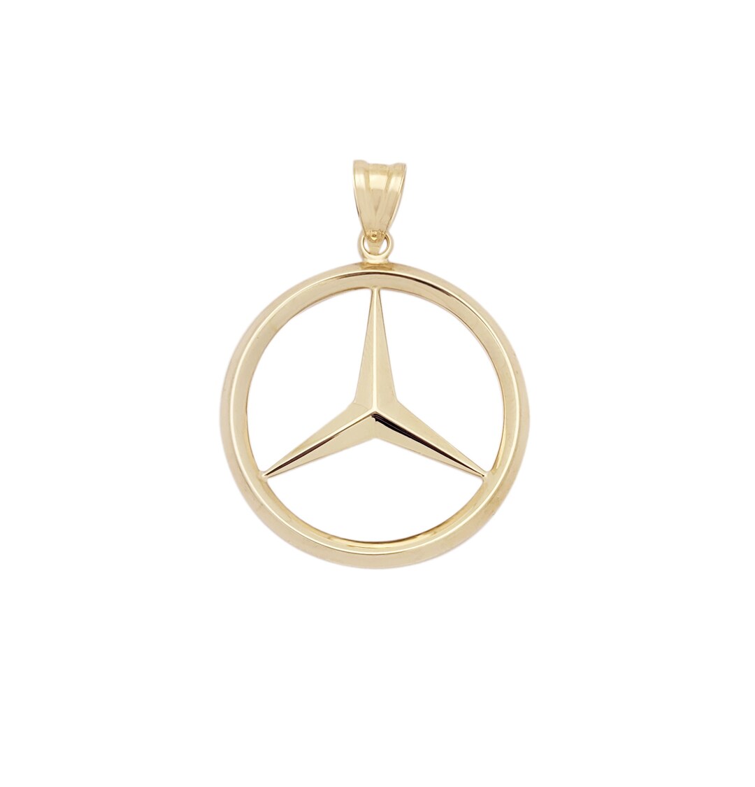 10K Yellow Gold Mercedes Benz Necklace Pendant Benz Medallion - Etsy