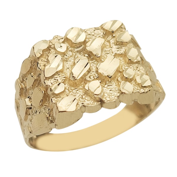 Mens Solid Gold Nugget Ring - Etsy
