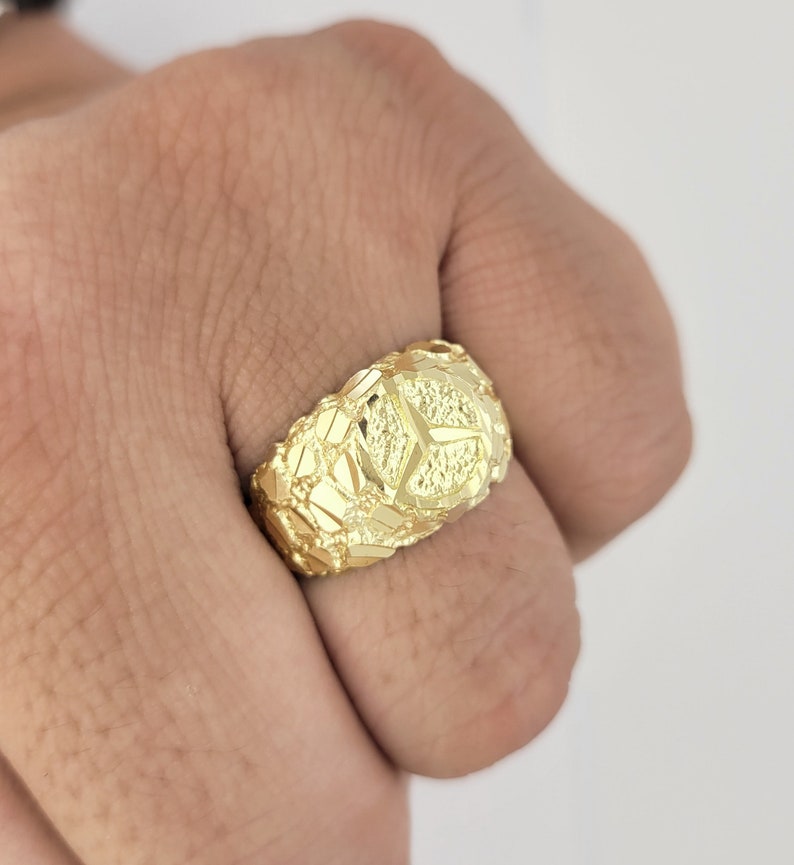 10K Yellow Solid Gold Mercedes Benz Ring 4.6 G Nugget Ring - Etsy