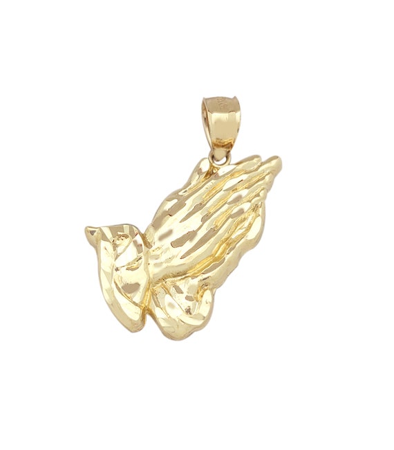 10k Yellow Gold Praying Hands Prayers Hands Pendant 0.85 in X - Etsy